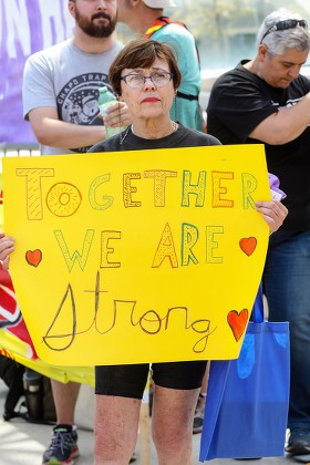 Protester Holding Sign That Reads Together Editorial Stock Photo ...