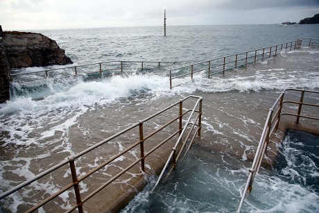 Very High Tide Peaks Coastal Town Editorial Stock Photo - Stock Image ...