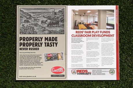 Ginsters Advert Match Day Programme Editorial Stock Photo - Stock Image ...