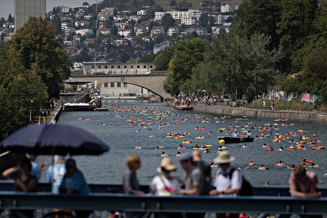 People Swim River Limmat Zurich Switzerland Editorial Stock Photo ...
