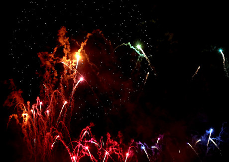Festive Fireworks Launched During Celebrations Marking Editorial Stock ...