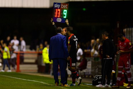 Fourth Official Using Substitution Display Board Editorial Stock Photo ...