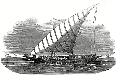 Engraving Large Passengercarrying Lanteenrigged Dhow On Editorial Stock ...