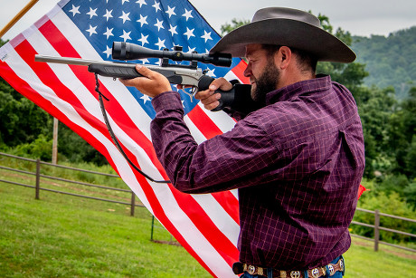 Man Gun Usa Flag Editorial Stock Photo - Stock Image | Shutterstock