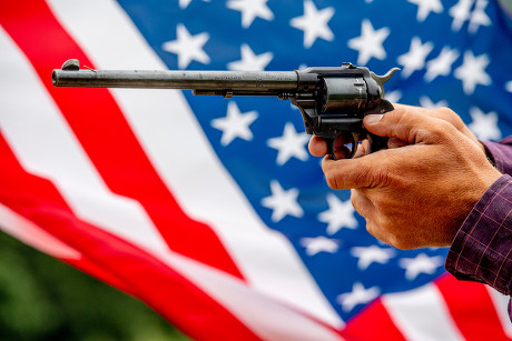 Man Gun Usa Flag Editorial Stock Photo - Stock Image | Shutterstock