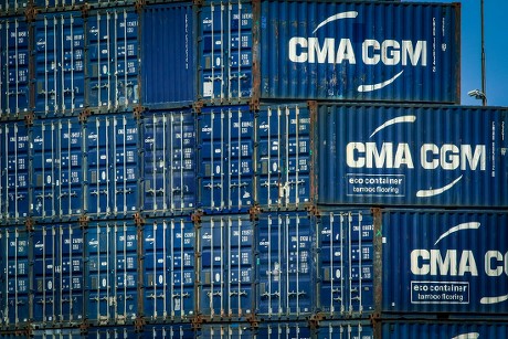 Stacked Container French Shipping Lines Cma Editorial Stock Photo ...
