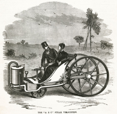 Two Wheeled Steampowered Velocipede Consisting Oscillating Editorial ...