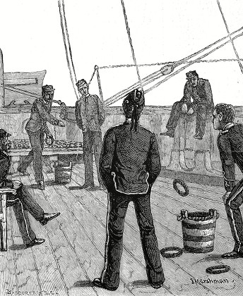 Engraving Some Soldiers Playing Deck Quoits Editorial Stock Photo ...