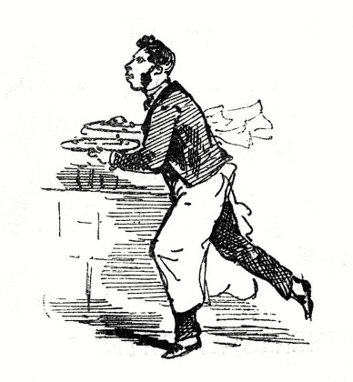 Parisian Waiter Running Dish Bertall G Editorial Stock Photo - Stock ...