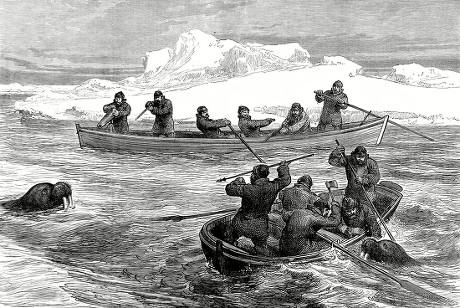 Engraving Showing Crew Arctic Exploration Ship Editorial Stock Photo ...