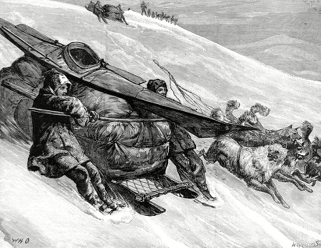 Engraving Showing Sledge Party American Franklin Editorial Stock Photo ...