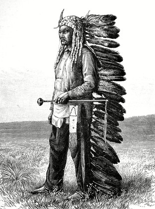 Portrait Sitting Bull Elaborate Feathered Head Editorial Stock Photo ...