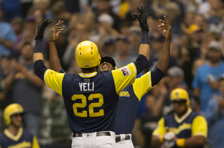 MLB Pirates vs Brewers, Milwaukee, USA - 24 Aug 2018 Stock Pictures ...