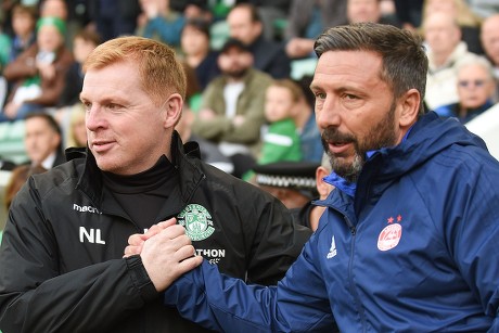 Neil Lennon Derek Mcinnes Exchange Pleasantries Editorial Stock Photo ...