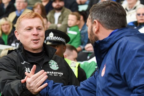 Neil Lennon Derek Mcinnes Exchange Pleasantries Editorial Stock Photo ...