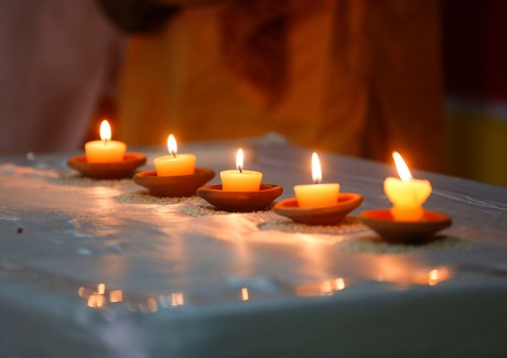 Candles Being Lit During Memorial Prayer Editorial Stock Photo - Stock ...