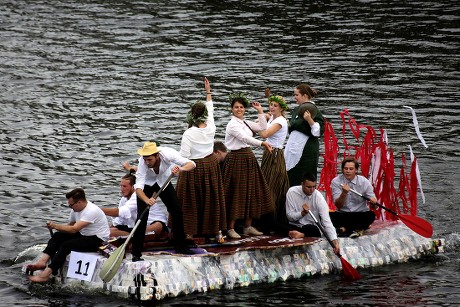 Participiants During Traditional Milk Carton Boat Editorial Stock Photo ...