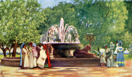 Fountain Papparella Villa Nazionale Naples Granite Editorial Stock ...