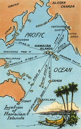 Map Hawaiian Islands Pacific Ocean Surrounding Editorial Stock Photo ...