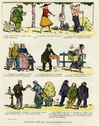 Cartoon French Wartime Scenes Showing French Editorial Stock Photo ...