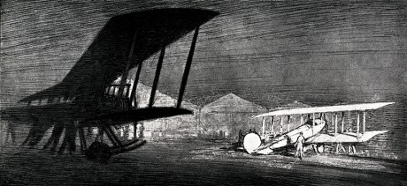 Ww1 Scene British Flyingground On Night Editorial Stock Photo - Stock ...