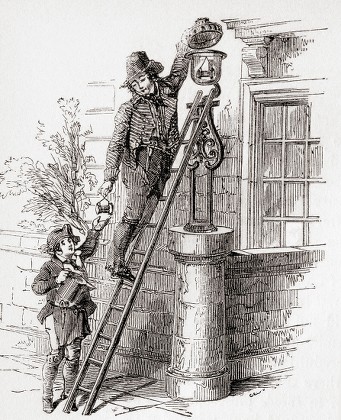 19th Century Lamplighter London England Old Editorial Stock Photo ...