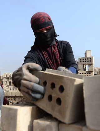 Iraqi Young Girl Arranges Bricks Brick Editorial Stock Photo - Stock ...