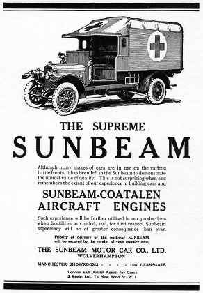 Advertisement Sunbeam Motor Car Company Wolverhampton Editorial Stock ...