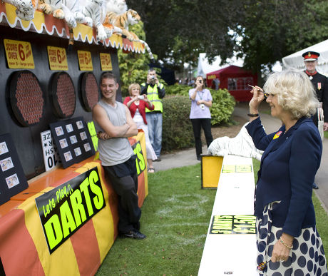 Camilla Duchess Cornwall Playing Darts Editorial Stock Photo - Stock ...