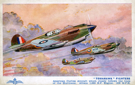 Curtiss Tomahawk Fighter Aircraft Raf Painting Editorial Stock Photo ...