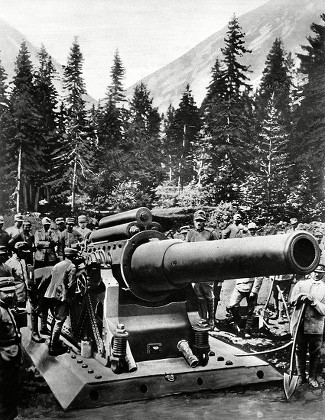 Italian 305mm Siegegun Bombarding Austrian Trentino Editorial Stock ...