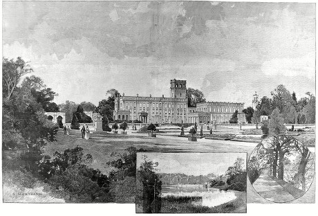 Engraving Showing Three Views Trentham Hall Editorial Stock Photo ...
