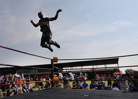 Wrestler Griffin Jumps Ropes Onto His Editorial Stock Photo - Stock ...