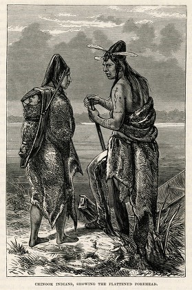 Chinook Tribe Showing Man Woman Carrying Editorial Stock Photo - Stock ...