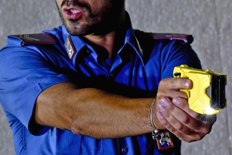 Italian Carabinieri Officer Holds Taser X2 Editorial Stock Photo ...