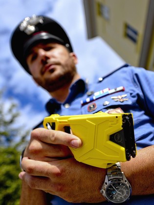 Italian Carabinieri Officer Holds Taser X2 Editorial Stock Photo ...