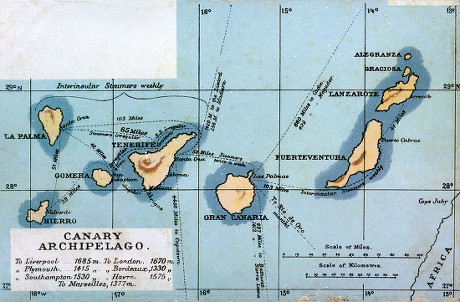 Map Canary Archipelago Showing Seven Islands Editorial Stock Photo ...