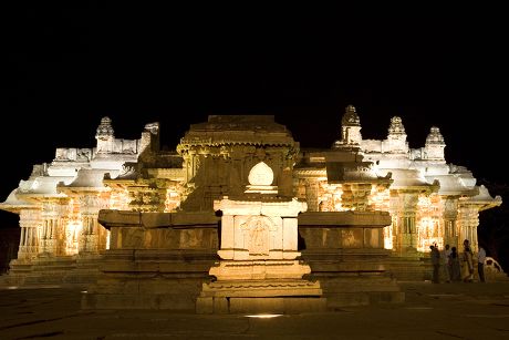 Stone Temple Within Vittala Vitthala Illuminated Editorial Stock Photo ...