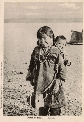 Alaskan Eskimo Girl Her Younger Brother Editorial Stock Photo - Stock ...