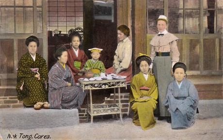 Korean Western Women Having Tea Outside Editorial Stock Photo - Stock ...