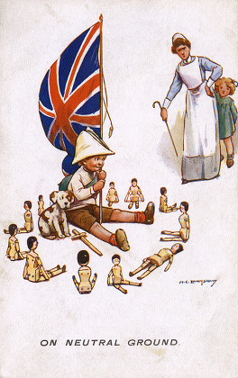 Ww1 Era Comic Postcard On Neutral Editorial Stock Photo - Stock Image ...
