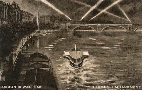 Ww1 London Wartime Searchlights Over River Editorial Stock Photo ...