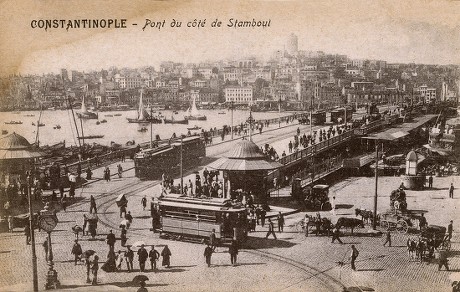 Galata Bridge Constantinople Now Istanbul Turkey Editorial Stock Photo ...