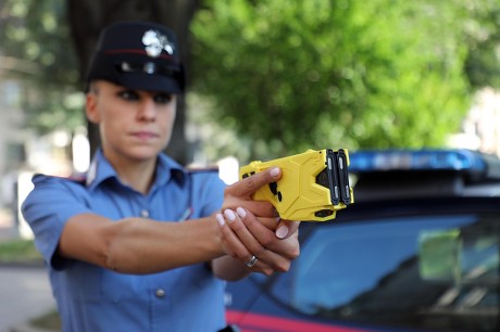 Italian Carabinieri Officer Handles Taser X2 Editorial Stock Photo ...