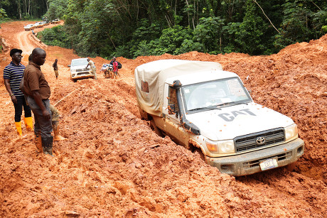 Vehicle Drives Through Muddy Road Due Editorial Stock Photo - Stock ...