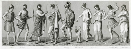 Ancient Greek Costume Left Right Chiton Editorial Stock Photo - Stock ...