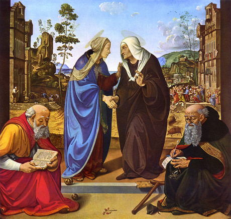 Visitation Two Saints By Piero Di Editorial Stock Photo - Stock Image ...