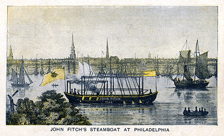 John Fitchs Steamboat On Delaware River Editorial Stock Photo - Stock ...
