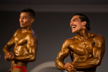Nepaleses Body Builders Pose During Pre Editorial Stock Photo - Stock ...
