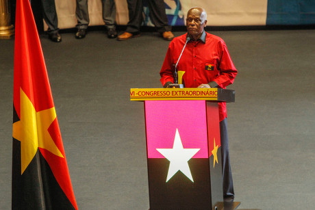 Outgoing President Popular Movement Liberation Angola Editorial Stock ...